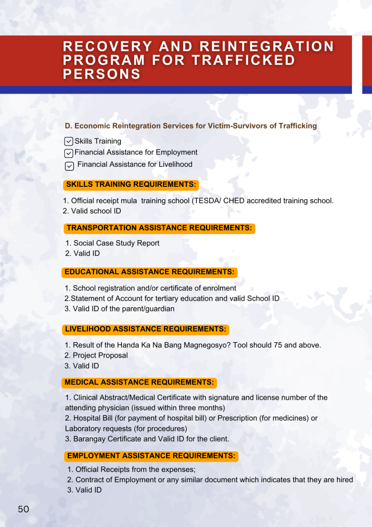 Recovery and Reintegration Program for Trafficked Persons - Field ... Recovery and Reintegration Program for Trafficked Persons - Field ...